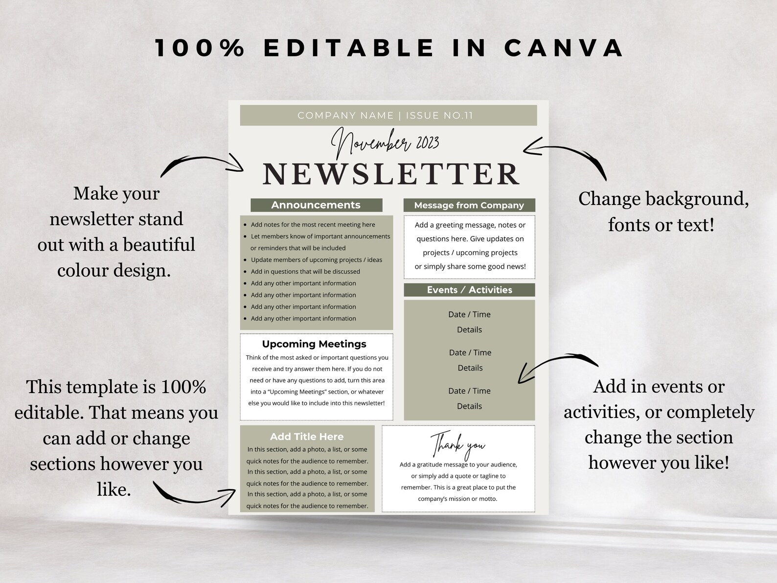 Editable Business Newsletter Template, Editable Newsletter Template ...