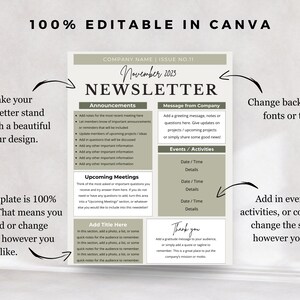 Editable Business Newsletter Template, Editable Newsletter Template ...