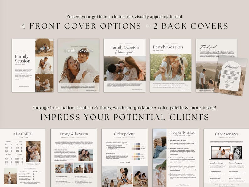 Family Photography Welcome Guide | Photographer Pricing Template (canva ...