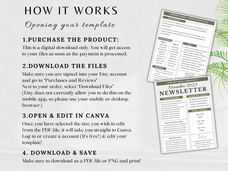 Editable Business Newsletter Template, Canva Layout (digital Download ...