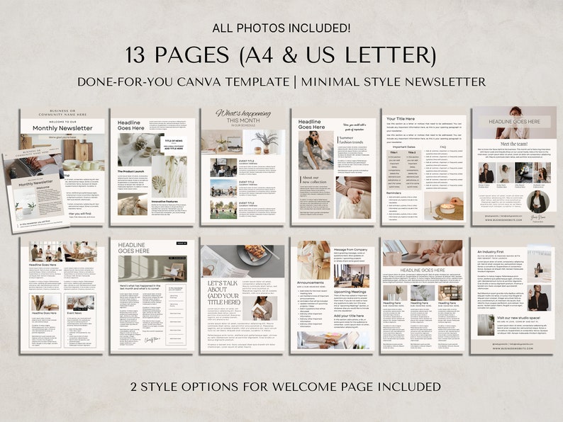 Editable Newsletter Template, Business Email, Canva (digital Download ...