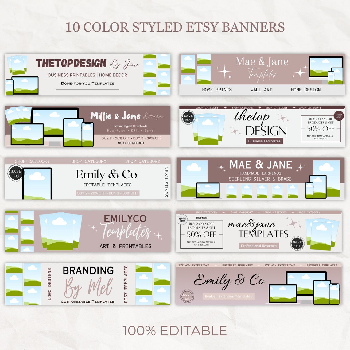 Etsy Banner Template Bundle, Etsy Shop Banners, Etsy Shop Kit, Sell on ...