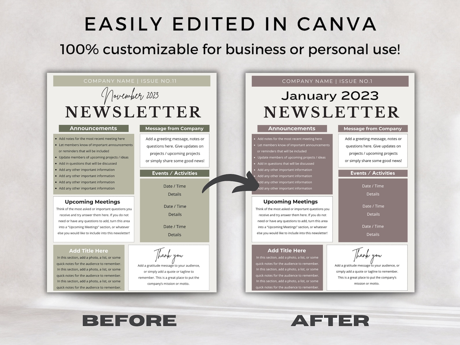 Editable Business Newsletter Template, Canva Newsletter (digital ...