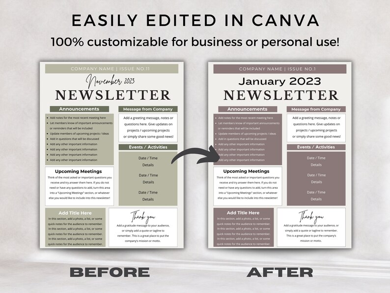 Editable Business Newsletter Template, Canva Newsletter (digital ...