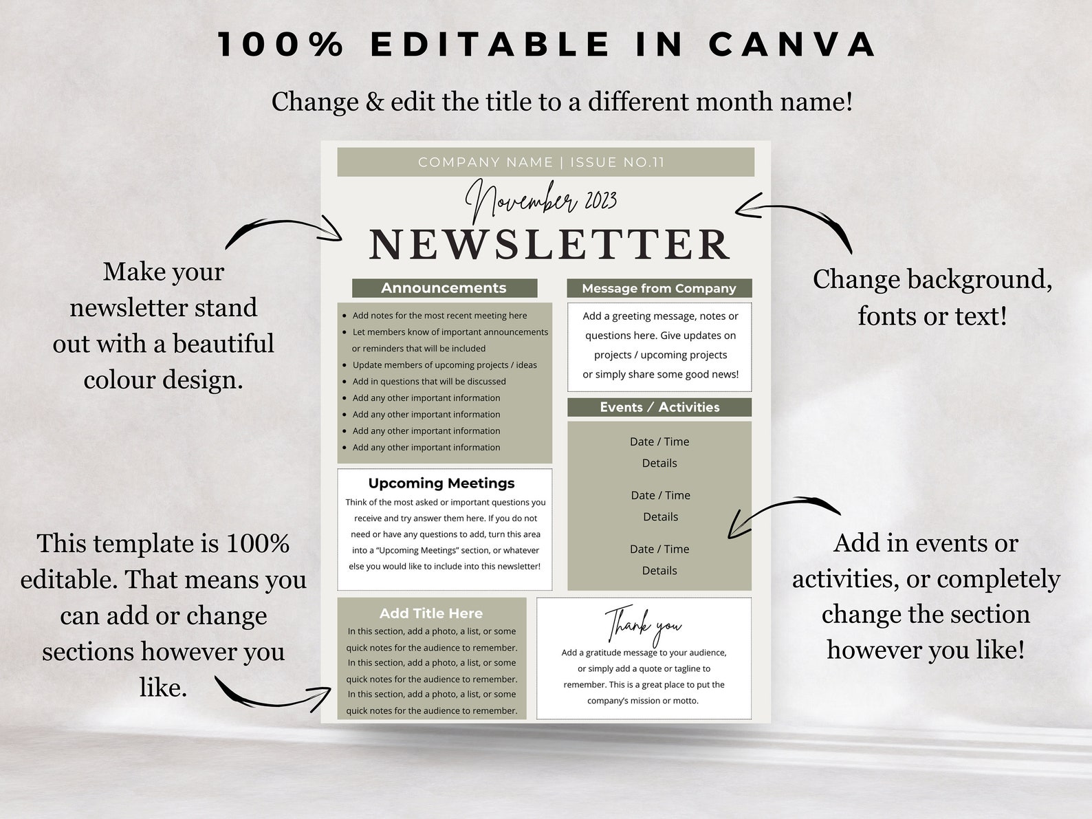 Editable Business Newsletter Template, Canva Newsletter (digital ...