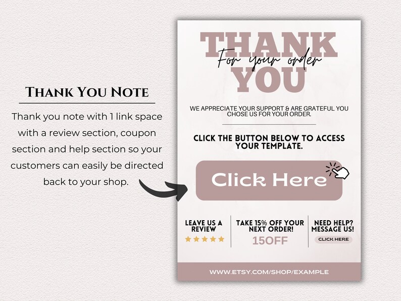 Etsy Digital Product Instructions Template, Thank You Note for Digital ...