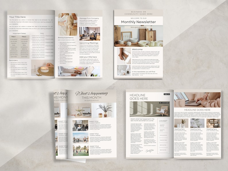Editable Business Newsletter Template, 6-page Canva Design - Etsy