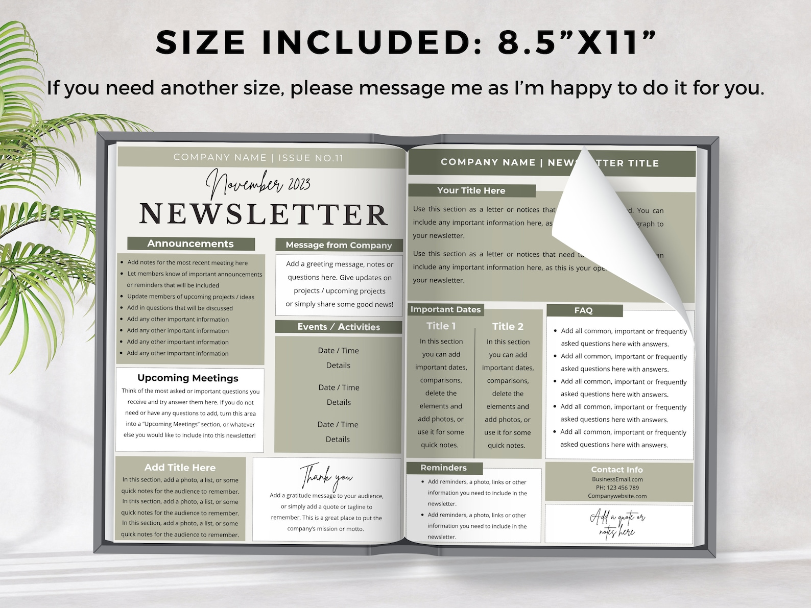 Editable Business Newsletter Template, Canva Newsletter (digital ...