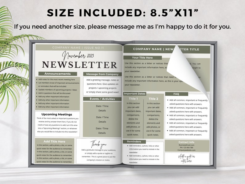 Editable Business Newsletter Template, Canva Newsletter (digital ...