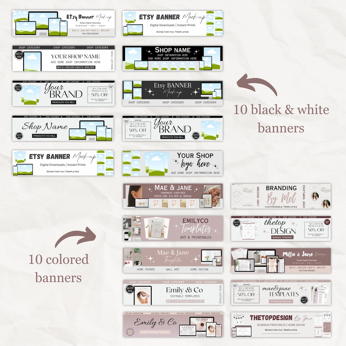 Etsy Banner Template Bundle, Etsy Shop Banners, Etsy Shop Kit, Sell on ...