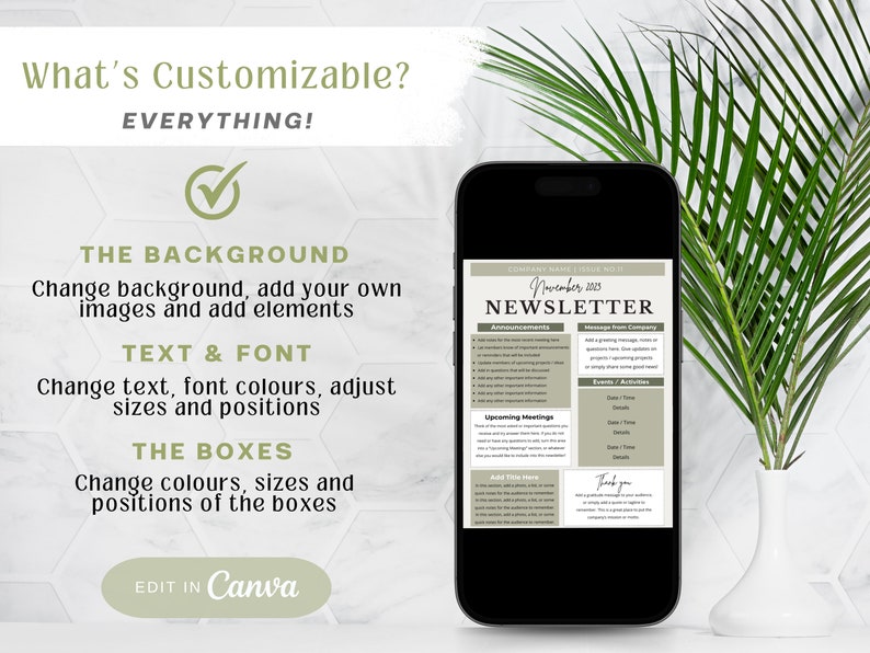 Editable Business Newsletter Template, Canva Newsletter (digital ...