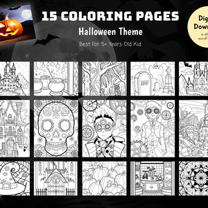 Spooky Halloween Coloring Book | Intricate Designs | Witch, Ghost ...