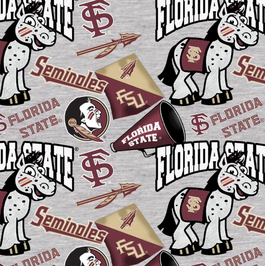 Florida State Collegiate Mascot Fabric - 100% Cotton - Sold by the Half ...