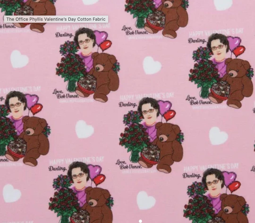 The Office Valentines Day Phyllis - 100% Cotton Fabric - Sold by the ...