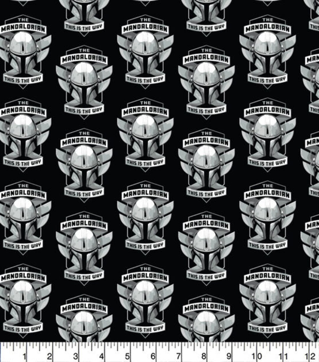 Star Wars Mando Helmet Badge - 100% Cotton Fabric - Sold by the Half ...