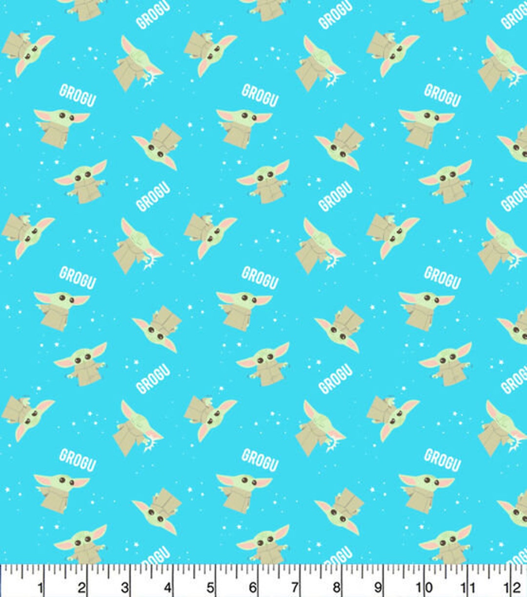 Star Wars Mandalorian Grogu Poses Stars- 100% Cotton Fabric - Sold by ...