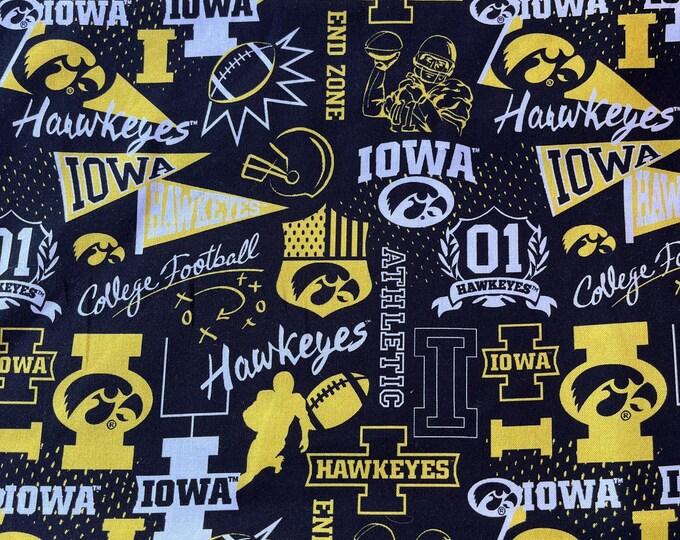 NCAA University of Iowa Hawkeye Fabric - 100% Cotton - One 23 Inch ...