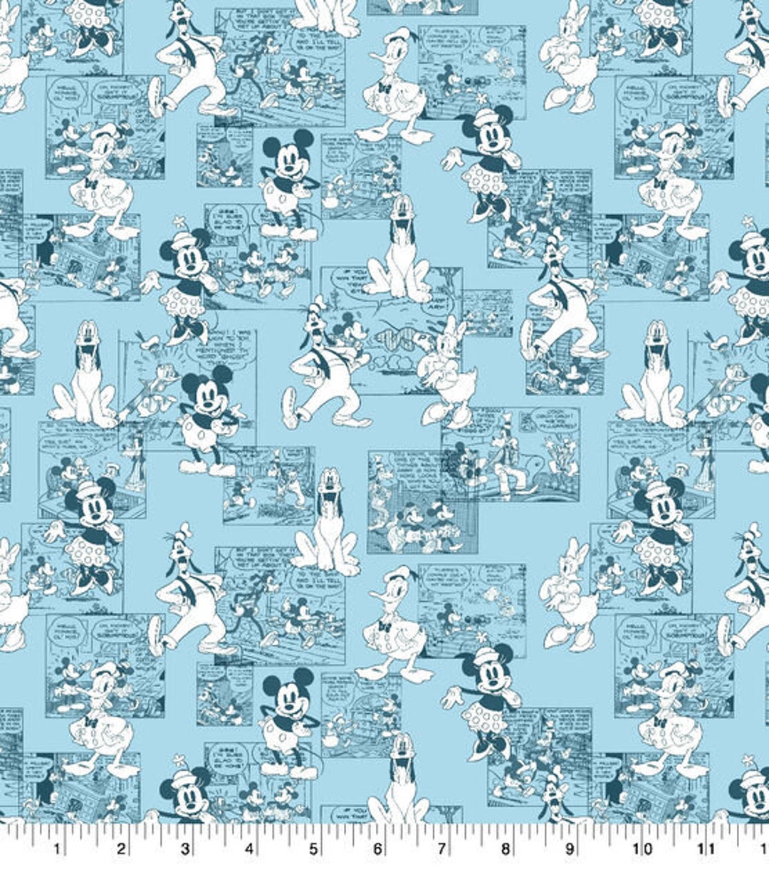 Disney Mickey Friends S6 Comic Fabric by the Half Yard, 100% Cotton - Etsy