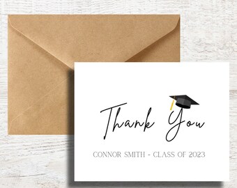 Personalized Custom Graduation Thank You Cards Graduation - Etsy