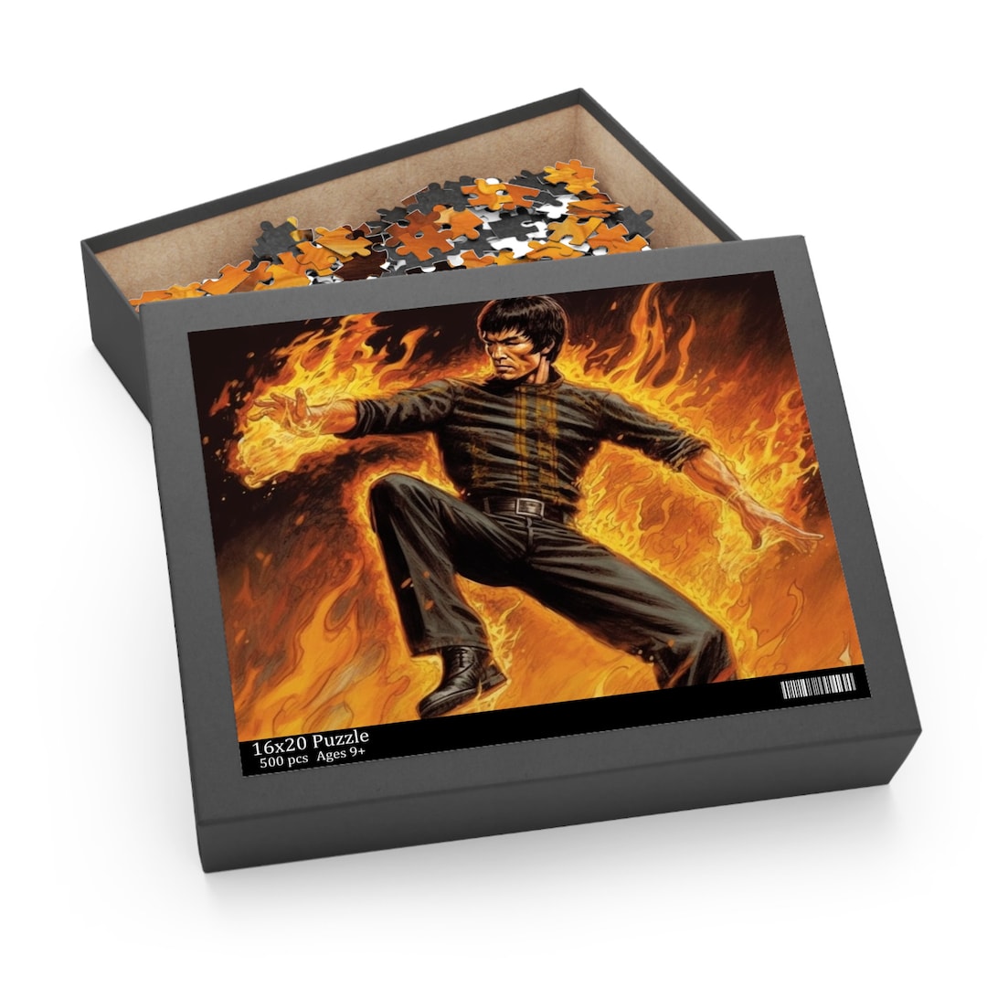 Bruce Lee Fire Jigsaw Puzzle - Etsy