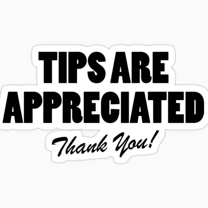 Tips Appreciated Sign - Etsy