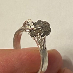 2.8 Ct Rough Diamond Cast in Place Fine .999 Silver - Etsy