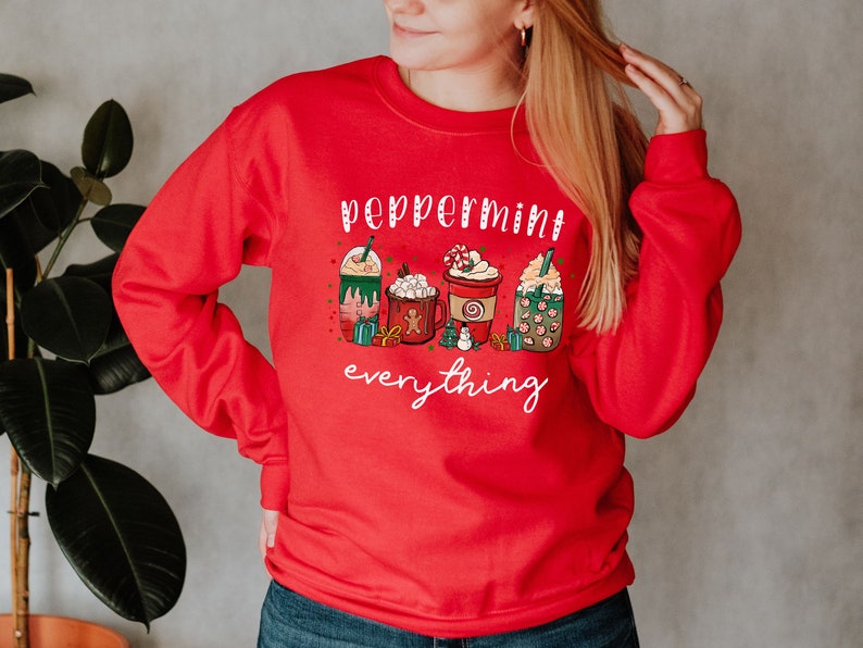 Peppermint Everything Christmas Coffee Sweatshirt / Gift for Christmas ...