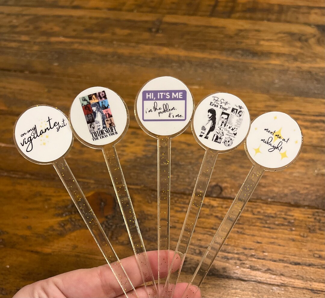 Swiftie Eras Drink Stirrers Gold Sparkle Taylor Swift Stir Sticks DOUBLE Sided Drink Stirrer - Etsy