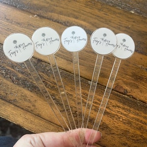 Custom Logo Drink Stirrers: Acrylic Party Cocktail Swizzle Sticks - Etsy