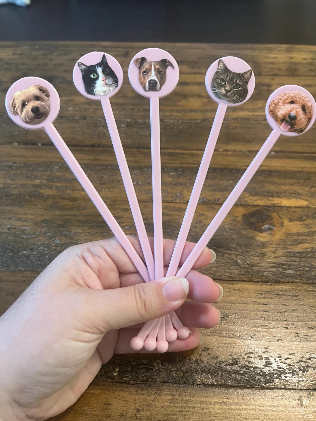Pink Custom Drink Stirrer, Wedding Drink Stick Stirrer, Dog/cat/pet ...