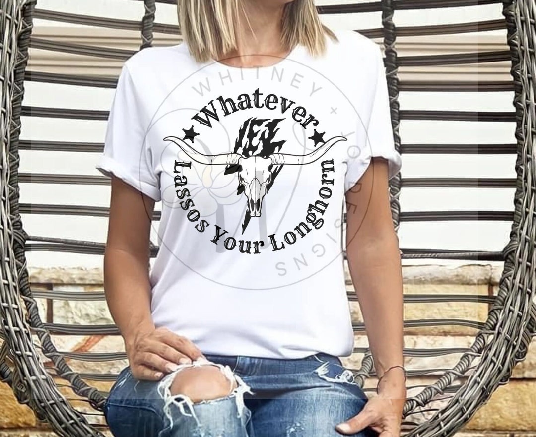 Whatever Lassos Your Longhorn PNG, Longhorn PNG, Cute Cow Design ...