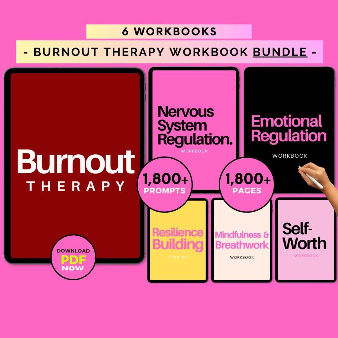 Burnout Therapy Workbook Bundle: ADHD & Autistic Burnout Recovery ...