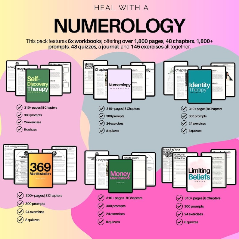 Numerology Workbook Bundle: Charts, Readings & Identity Guide (digital ...