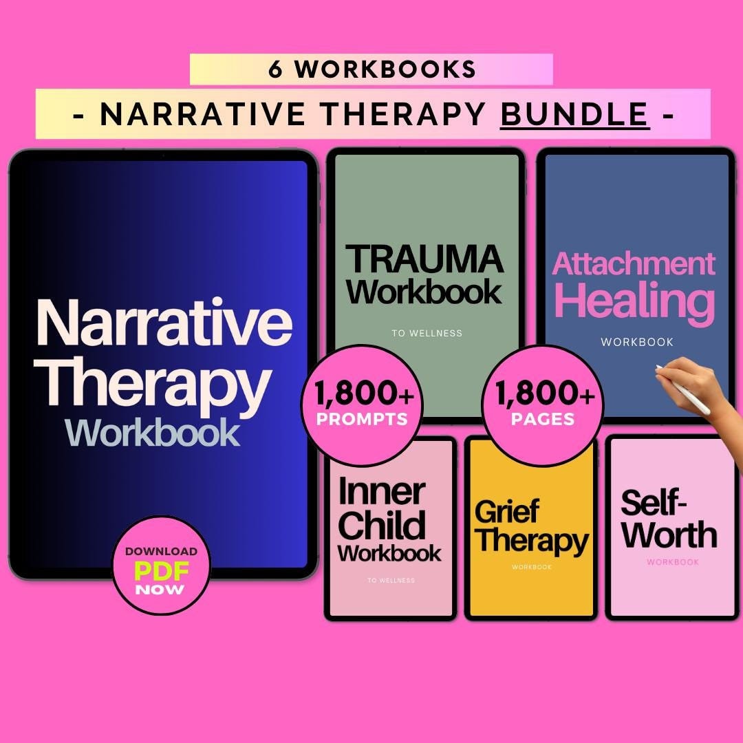 Narrative Therapy Workbook & Worksheet Bundle: Prompted Writing and ...