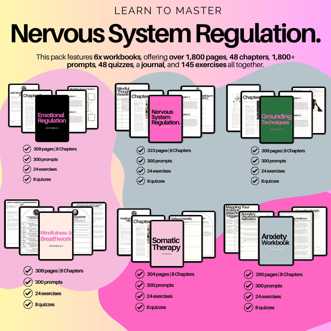 Nervous System Regulation Workbook Bundle: Self-regulation Therapy ...