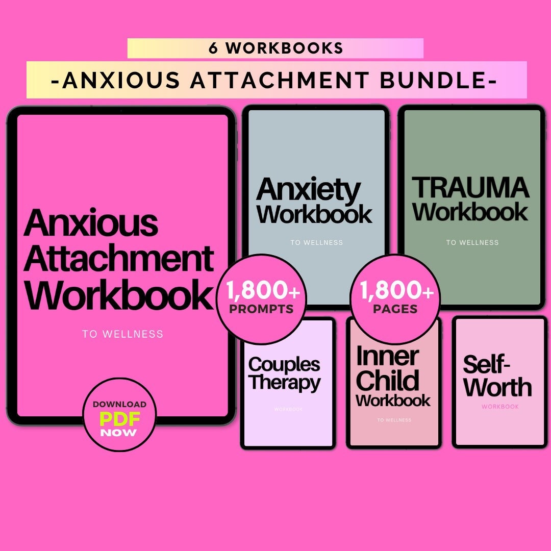 Anxious Attachment Workbook Therapy Bundle, Anxious Avoidant Attachment ...