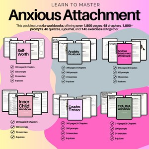 Anxious Attachment Therapy Workbook Bundle: Attachment Styles ...