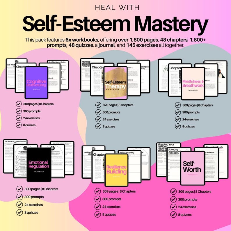 Self Esteem Therapy Workbook, Self Esteem Worksheet, Self Esteem Self ...