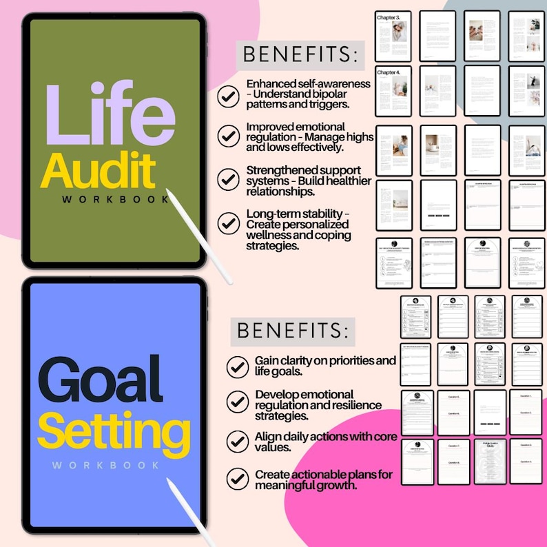 Life Audit Therapy Workbook Bundle: Worksheet Exercises, Planner ...