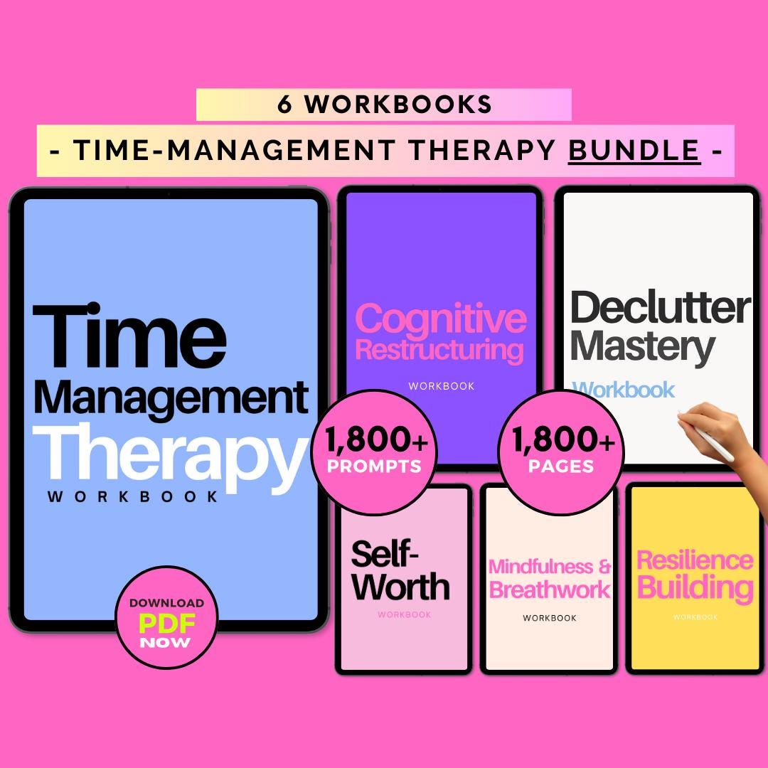 Time Management Therapy Workbook Bundle: Productivity Planners ...