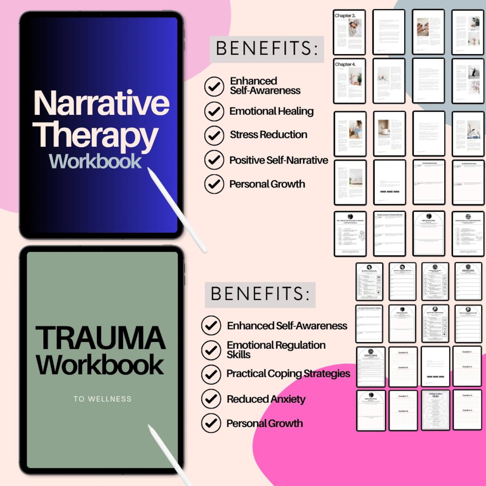 Narrative Therapy Workbook & Worksheet Bundle: Prompted Writing and ...
