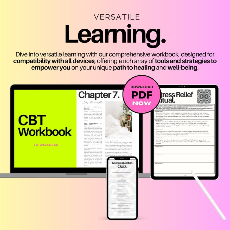CBT Therapy Workbook Bundle: Worksheets, Exercises & Journal (digital ...