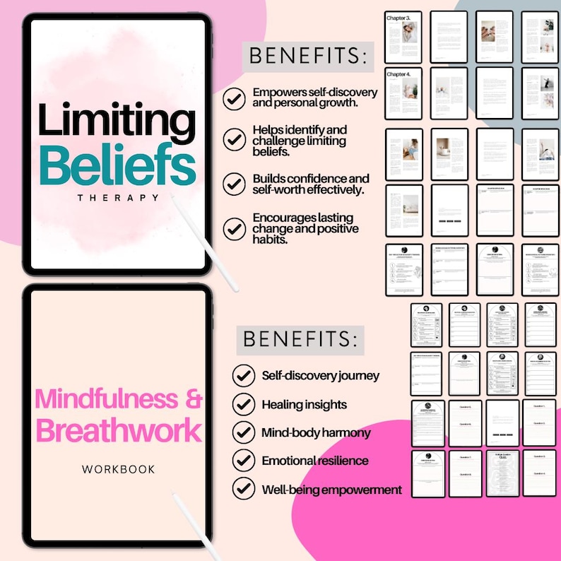 Limiting Beliefs Workbook Bundle: Core Belief Worksheets, CBT Tools ...