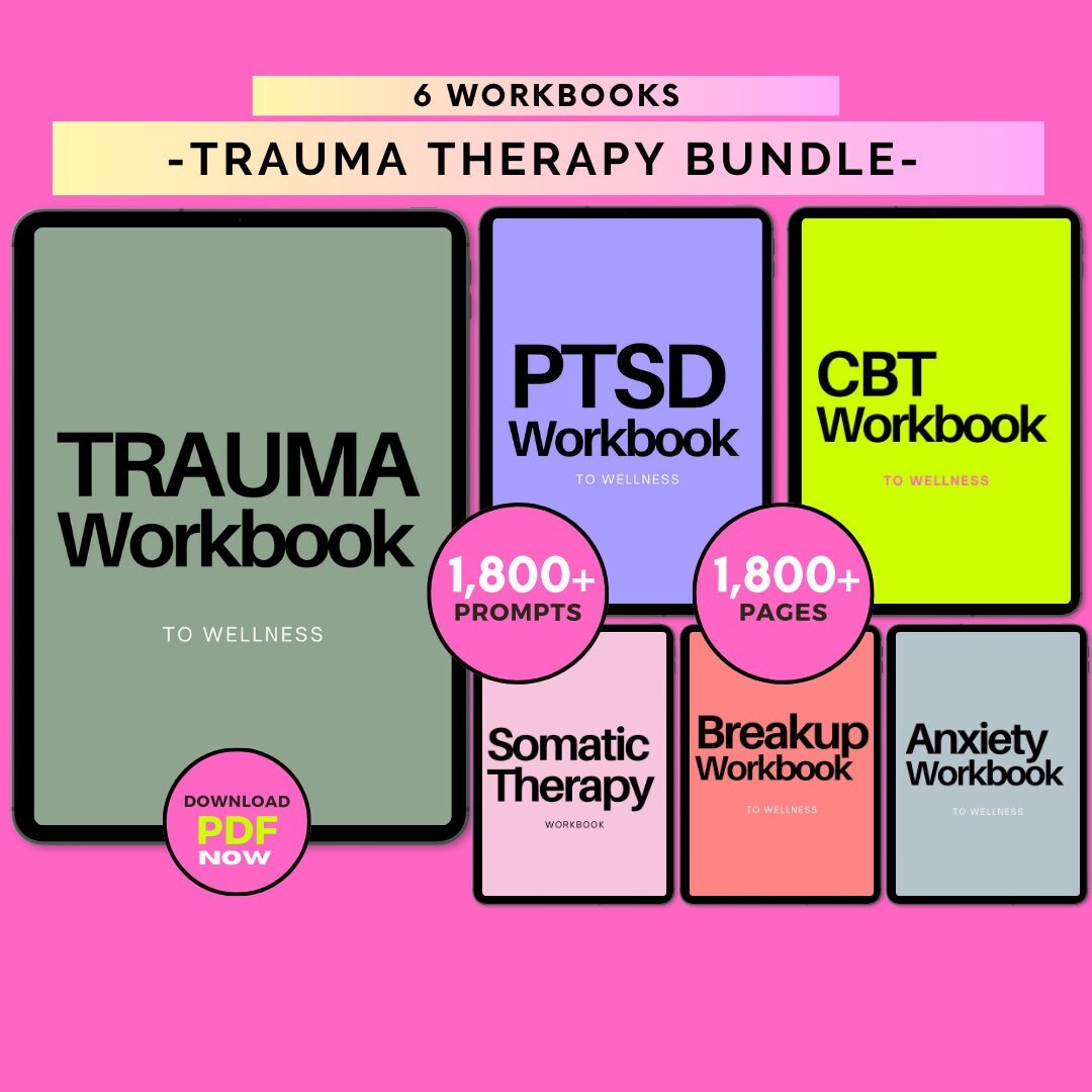 Trauma Therapy Workbook Bundle: Healing Worksheets, Trauma Recovery ...