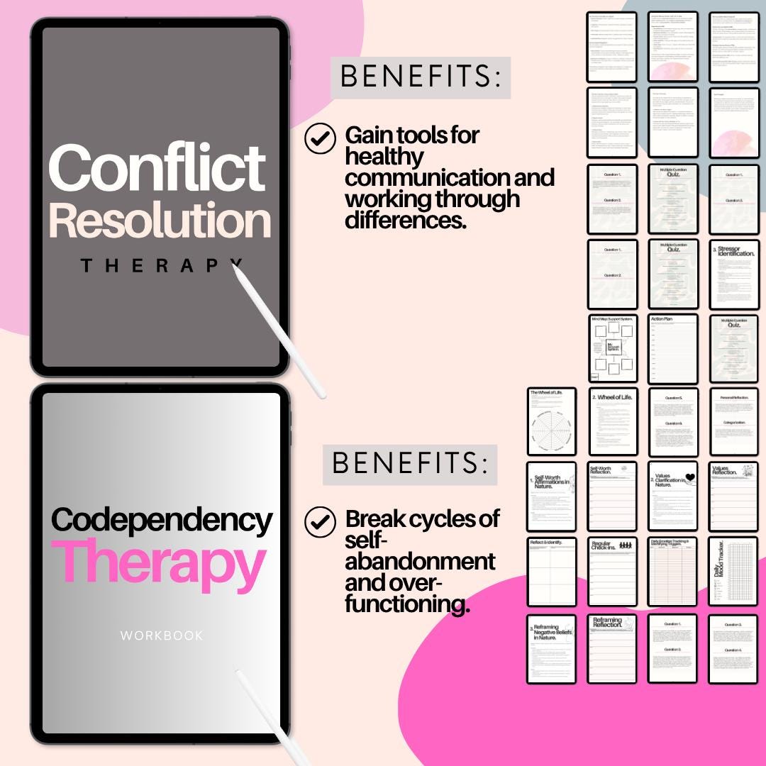 Interpersonal Therapy Workbook Bundle: Communication & DBT Skills ...