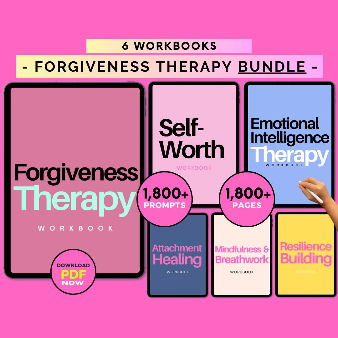Forgiveness Therapy Workbook Bundle: Self-forgiveness, Healing Journals ...