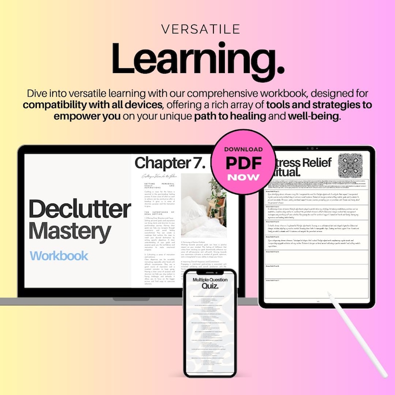 Declutter Therapy Workbook Bundle: Printable Planners, Checklists ...