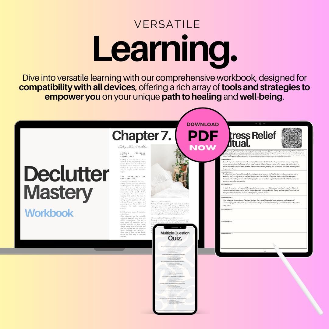 Declutter Therapy Workbook Bundle: Printable Planners, Checklists ...