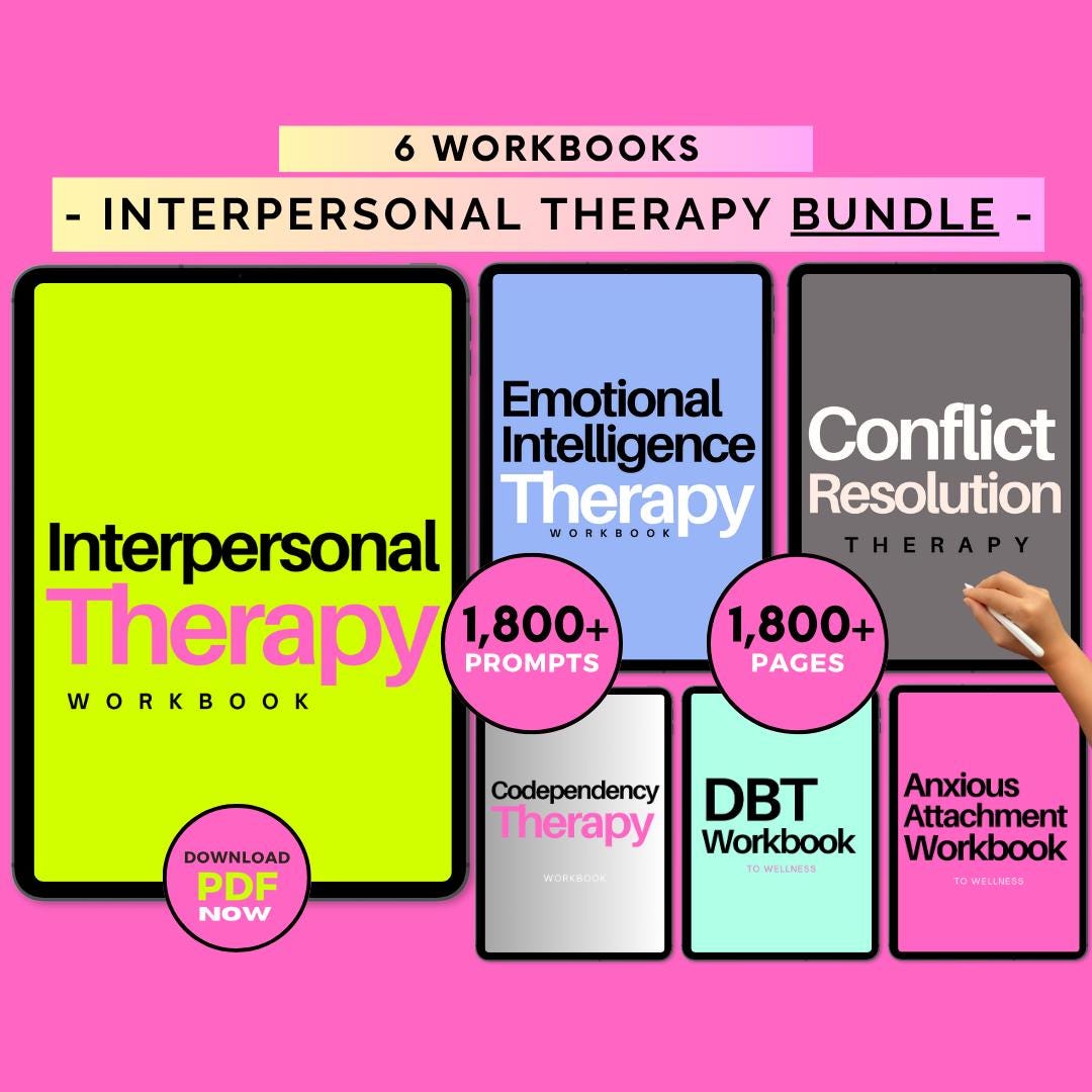 Interpersonal Workbook Therapy Bundle, DBT Interpersonal Effectiveness & Psychotherapy ...