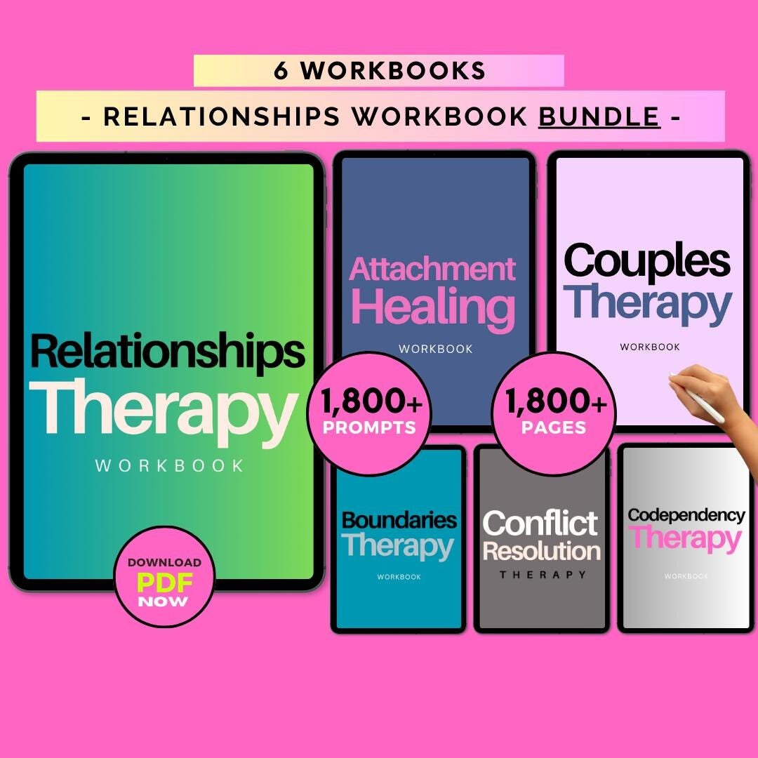Relationships Therapy Workbook Bundle, Healing Relationships, Ebook on ...